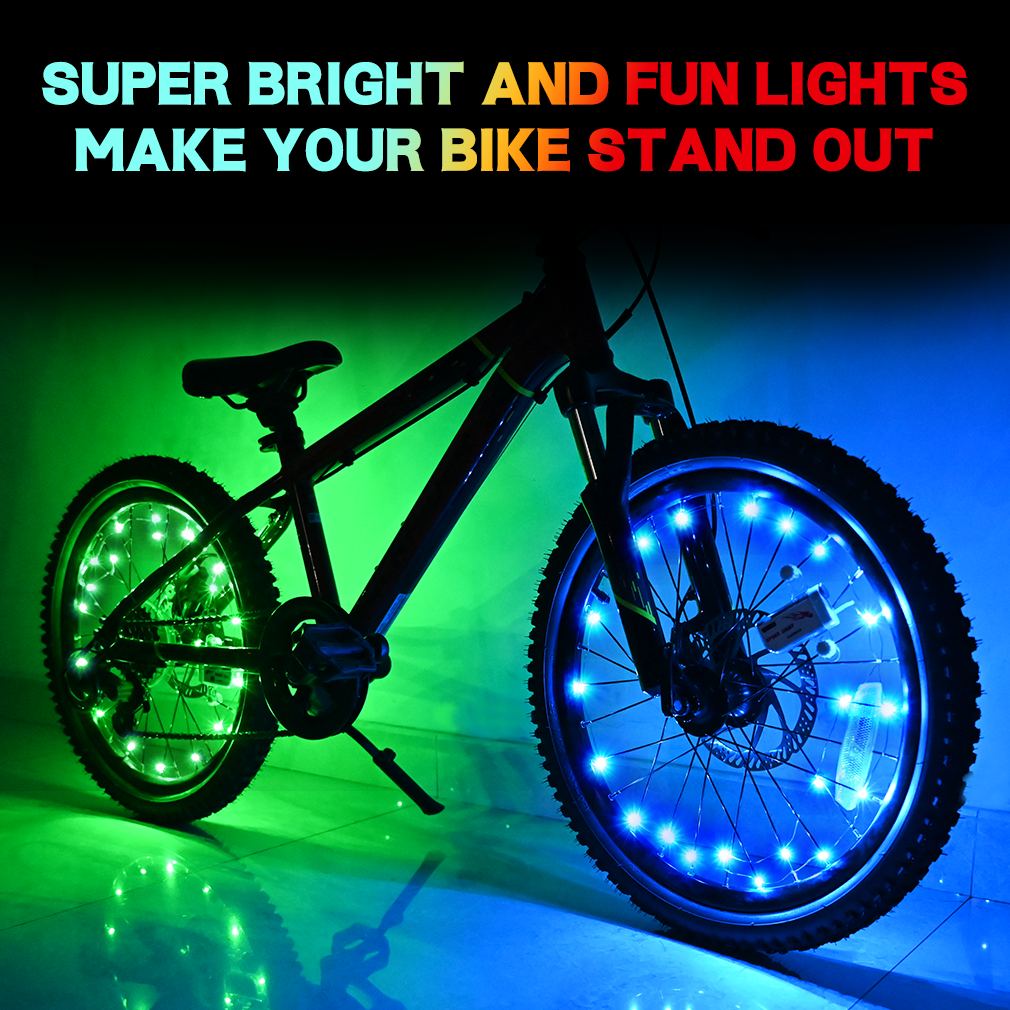 TINANA 2 Tire Pack LED Bike Wheel Lights Ultra Bright Waterproof ...