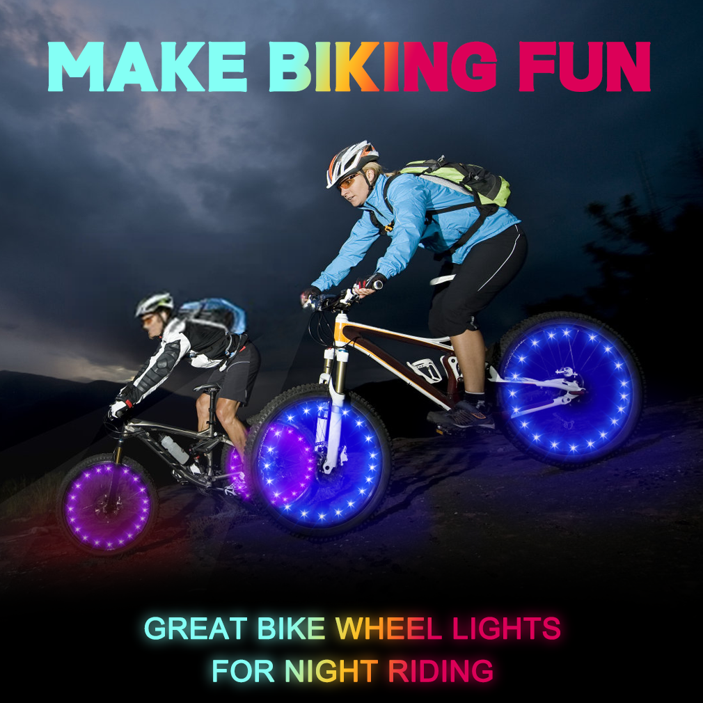 TINANA 2 Tire Pack LED Bike Wheel Lights Ultra Bright Waterproof ...