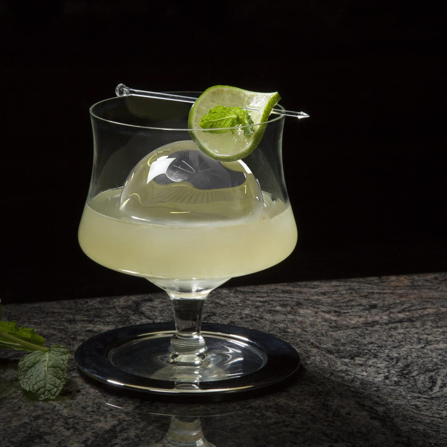 TINANA Crystal Clear Ice Maker, Silicone Ice Ball Tray, 2″ Large Ice ...